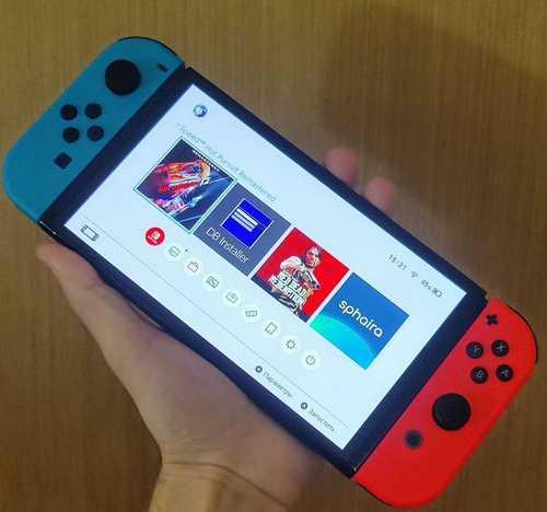 Nintendo Switch OLED, 64 ГБ, Прошитая