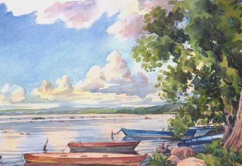 Картина пейзаж Переяславль-Залесский Плещеево озер