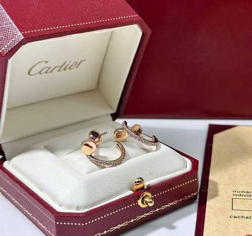 Серьги золотые Cartier