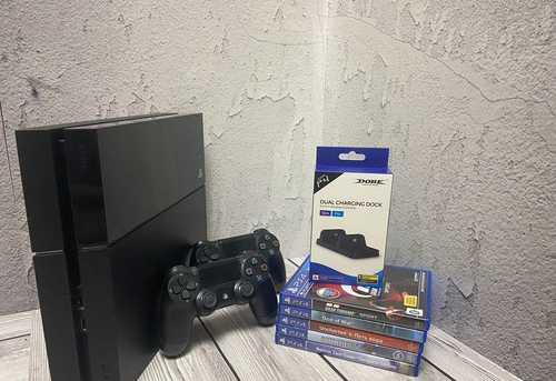 PS4 500гб+куча игр+2джоя+доставка