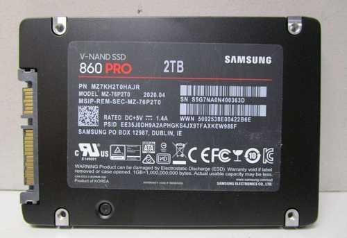 Твердотельный диск 2Tb Samsung 860 PRO SSD MZ-76P2