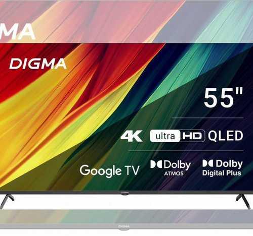 Телевизор qled Digma DM-LED55UQB31, SMART TV, черный