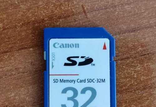Карта памяти SD Canon 32M