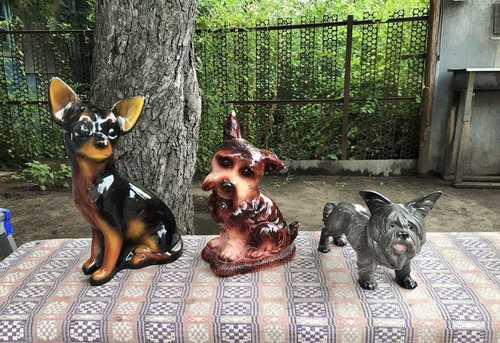 Керамические фигурки животные собаки