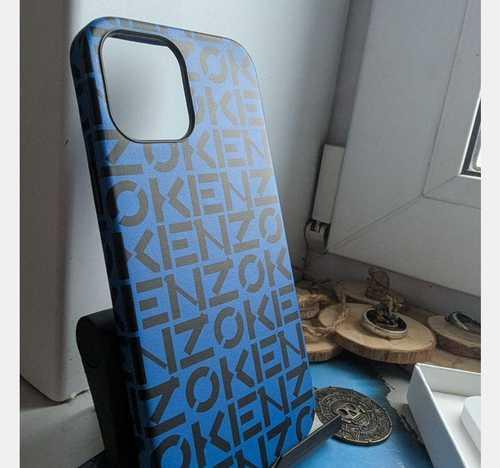 Чехол на iPhone 12 pro max кожаный kenzo