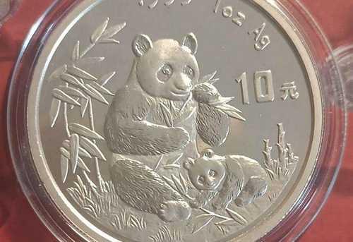 Китай 10 юаней 1996 Панда серебро Унция
