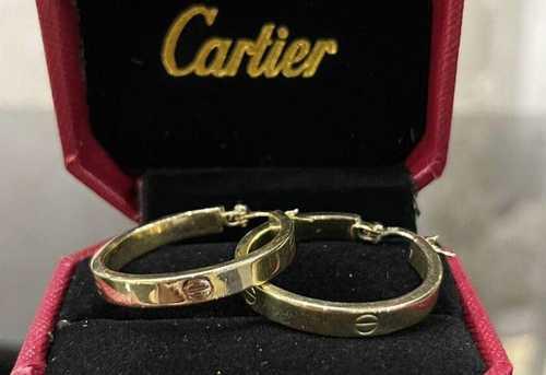 Золотые серьги Cartier