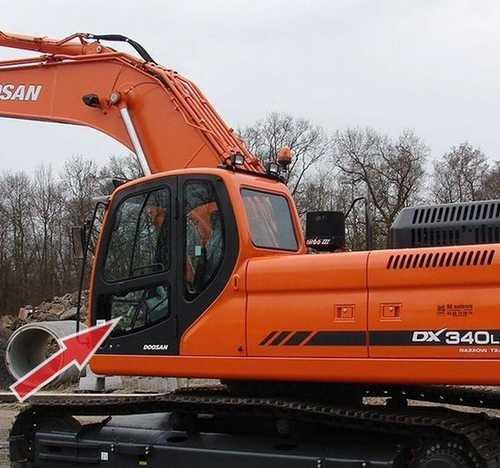 Стекло дверное нижнее левое Doosan DX 190/225/300 LCA
