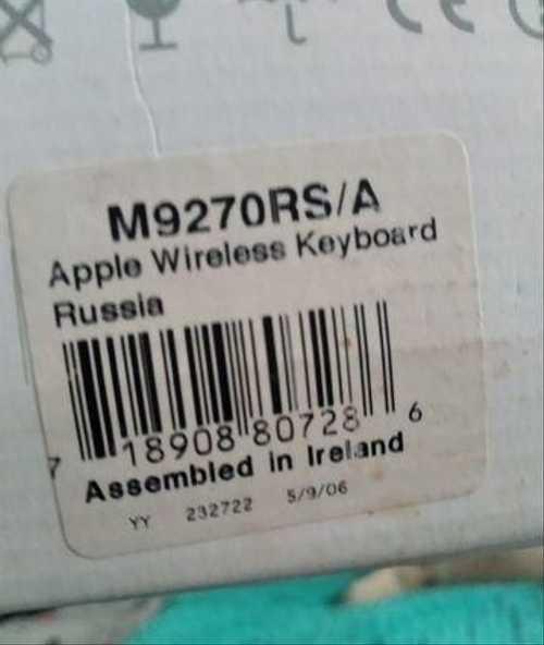 Клавиатура apple wireless keyboard M9270RS/A