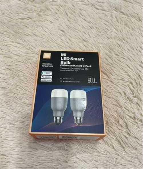 Две умные лампочки xiaomi bulb E27