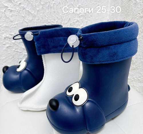 Резиновые сапоги 25-30 с чулком