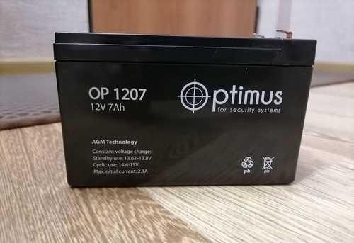 Аккумулятор Optimus OP 1207 12В 7А/ч