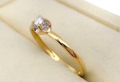 Золотое кольцо с бриллиантом 585пр. размер: 17,5