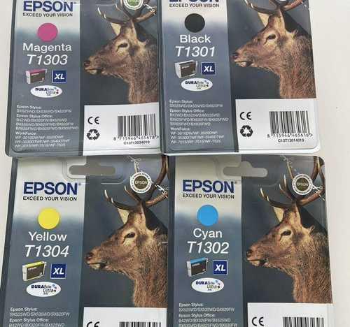 Катриджи epson T1301 T1302 T1303 T1034 за 4 шт
