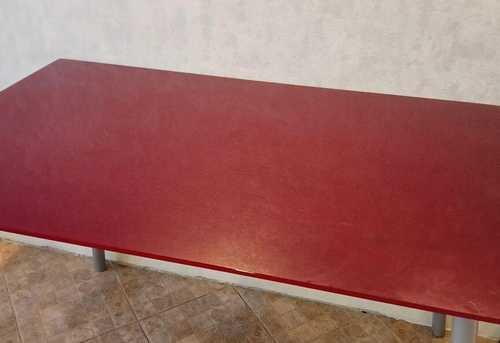 Стол кухонный стеклянный бордово красный