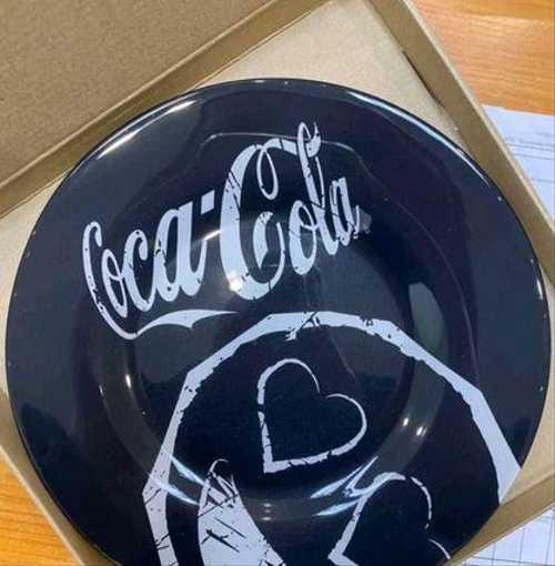 Тарелка Coca Cola heart, цвет черный, материал сте