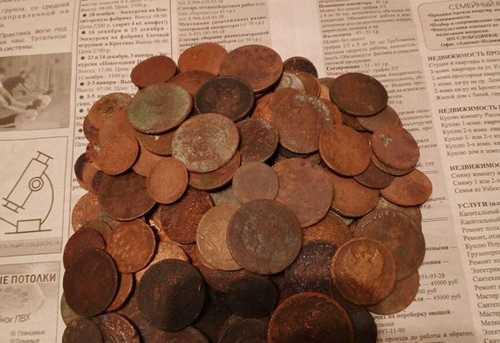 Медные царские монеты на чистку и опыты