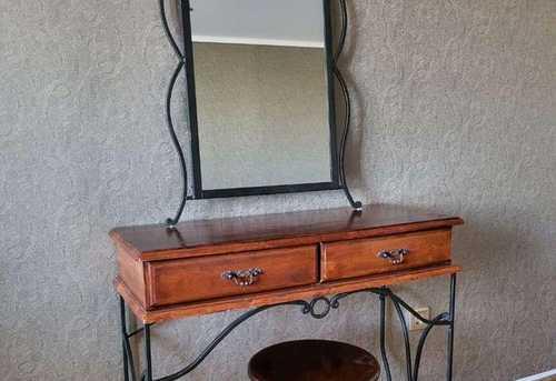 Туалетный столик с зеркалом и стулом