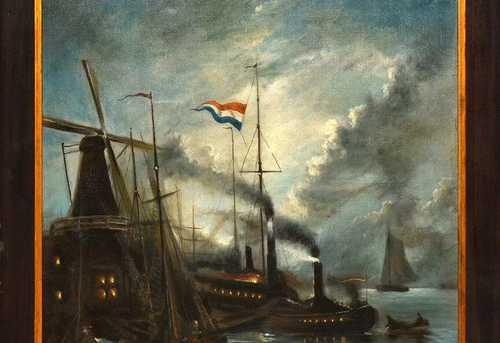 Картина "Корабли на море" J.Miller