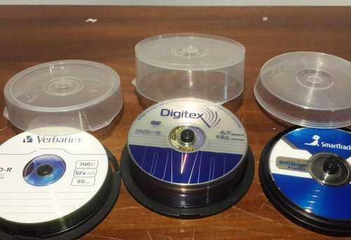 DVD и CD диски R и RW 42 шт., коробки