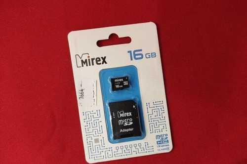 Карта памяти micro SD Mirex 16GB