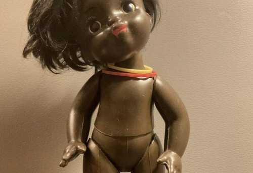 Кукла СССР негритянка, Ленигрушка, клеймо «мишка»