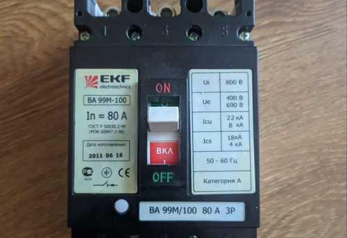 Выключатель автоматический EKF mccb99-100-80m