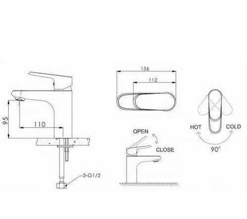 Смеситель для раковины pure F1105161C Bravat