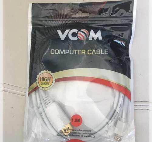 Кабель vcom mini DisplayPort - DisplayPort, 1.8 м