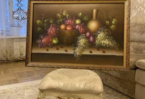 Картина “Натюрморт с кувшином вина и фруктами»