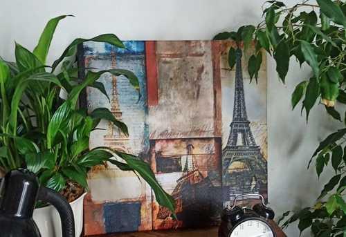 Картина холст Париж Эйфелева башня