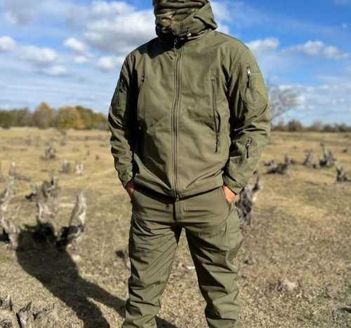 Тактический костюм на флисе softshell 2XL