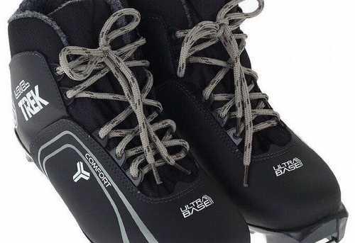 Ботинки лыжные на шнурках trek Level4 черный (лого