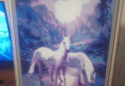 Картина красивая Лошади на закате