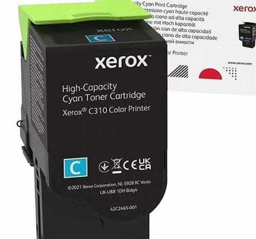 006R04369, Тонер-картридж увеличен емк голубой Xerox C310/C315/ High Capacity C Xerox C310/C315