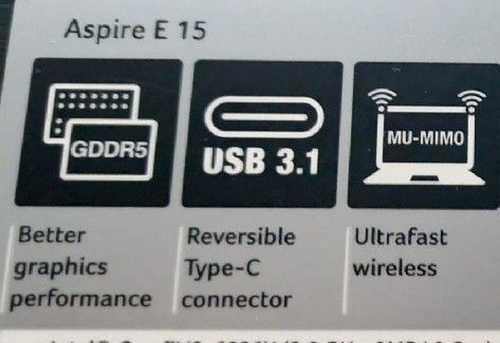 15.6" Acer ASPIRE E5-575G, 450 ГБ, Core i3-6006U, RAM 6 ГБ, GeForce 940MX 2 ГБ