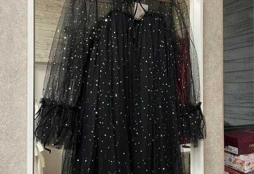 Вечернее черное платье 42-48