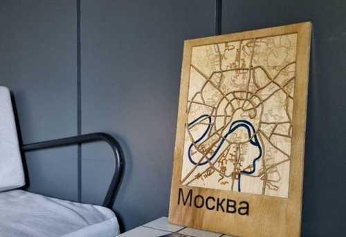 Карта Москвы из фанеры