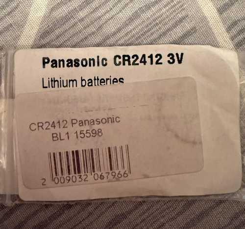 Батарейка Panasonic CR2412 3V
