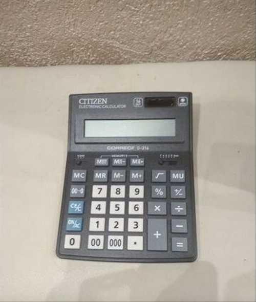 Калькулятор бухгалтерский Citizen Correct D-316