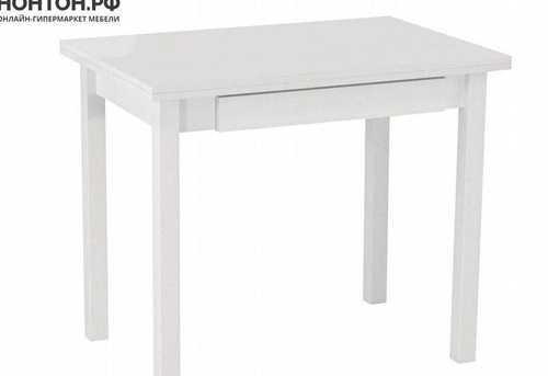 Стол обеденный раскладной с ящиком белый
