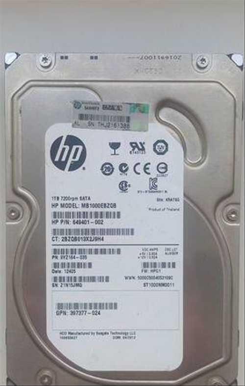 HDD 3.5" 1 тб HP (MB1000ebzqb)