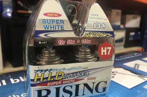 Лампа автомобильная Rising Super White H7, 12V