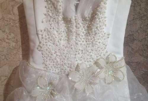 Свадебное платье 46/48 фата перчатки