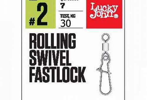 Вертлюги с застёж. 30кг rolling 002 7шт "Lucky Joh