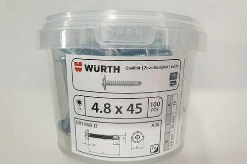 Wurth Саморез DIN 968-D 4.8x45