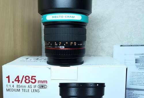 Sony A-Samyang 85 mm f/1.4 Aspherical AS IF UMC+