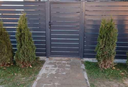 Забор жалюзи Техас 7024 серый графит глянец