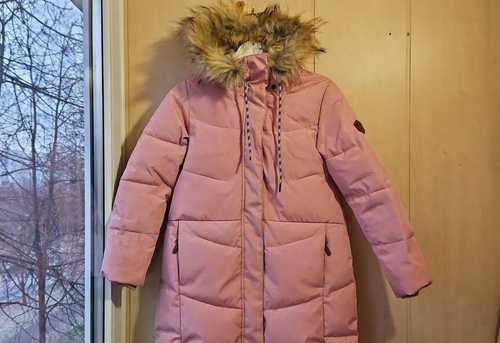 Пуховое пальто для девочки р.134-140