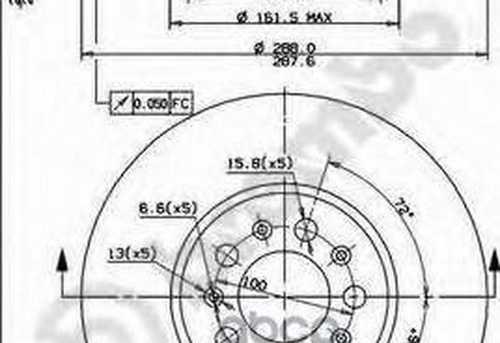 Диск тормозной передн, audi: A1 1.2 tfsi/1.4 TF